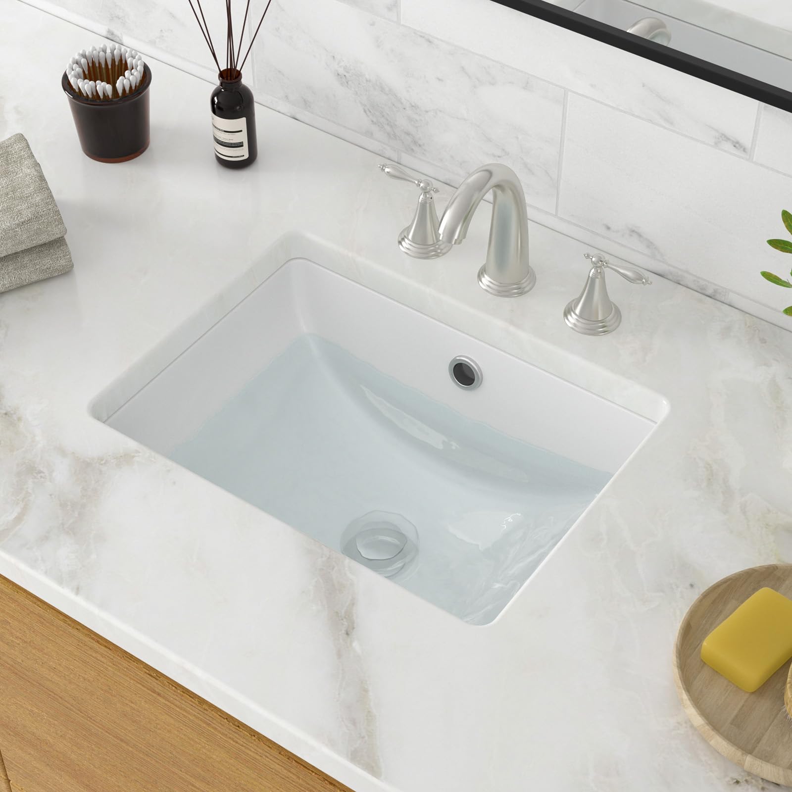 Undermount Bathroom Sink 18 - GhomeG 18"x14" Undermount Vessel Sink ...