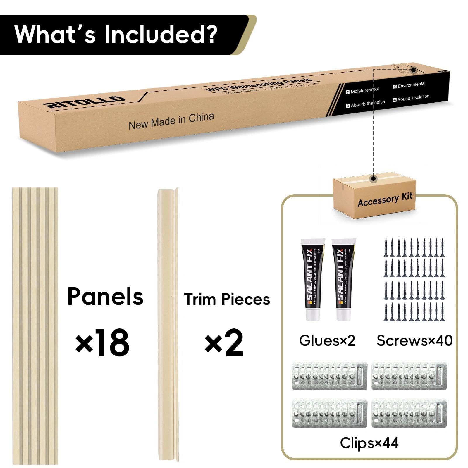 Snapklik.com : 18Pack WPC Wainscoting Panels, 48.2 X 6.2 Inches 3D ...