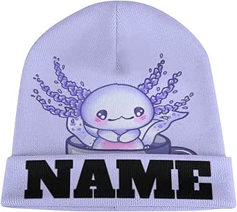 Amazon.com: COOPASIA Personalized Axolotl Beanies Hat with Name Text ...