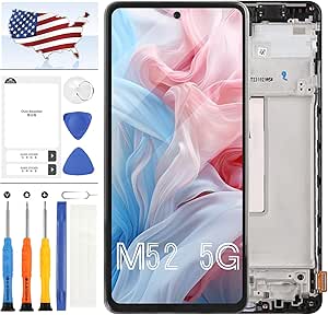Amazon.com: OLED for Samsung M52 5G LCD Screen Replacement with Frame ...