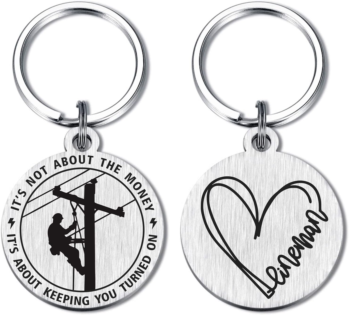 Amazon.com: Mataly Lineman Gifts for Men Women, Lineworker Keychain ...