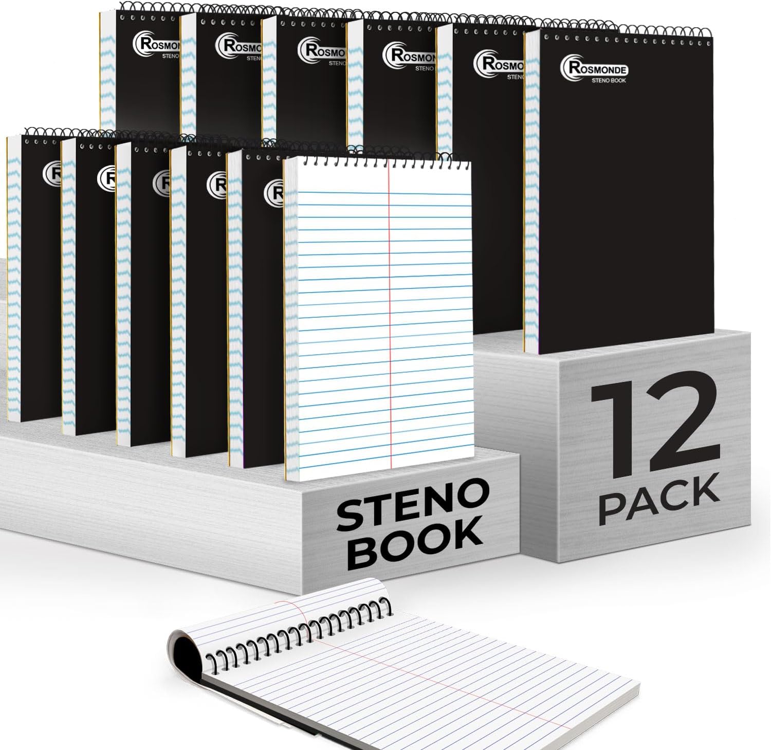 Amazon.com : Universal Steno Pads, Gregg Rule, Red Cover, 80 White 6 X ...