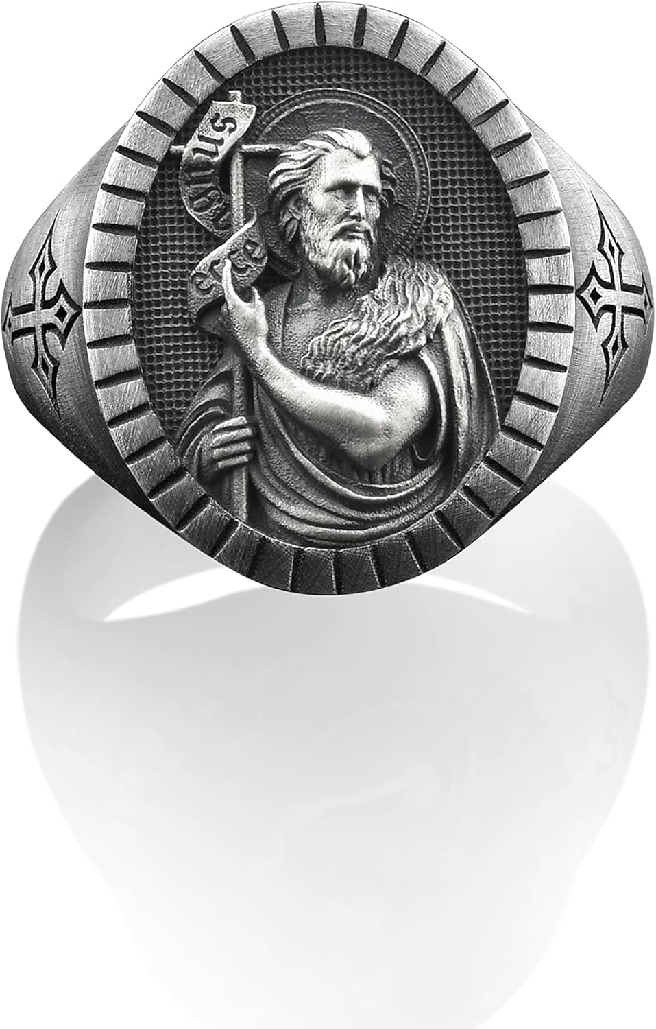 BySilverStone Jewelry Saint John the Baptist Ring, Saint John Men Ring ...
