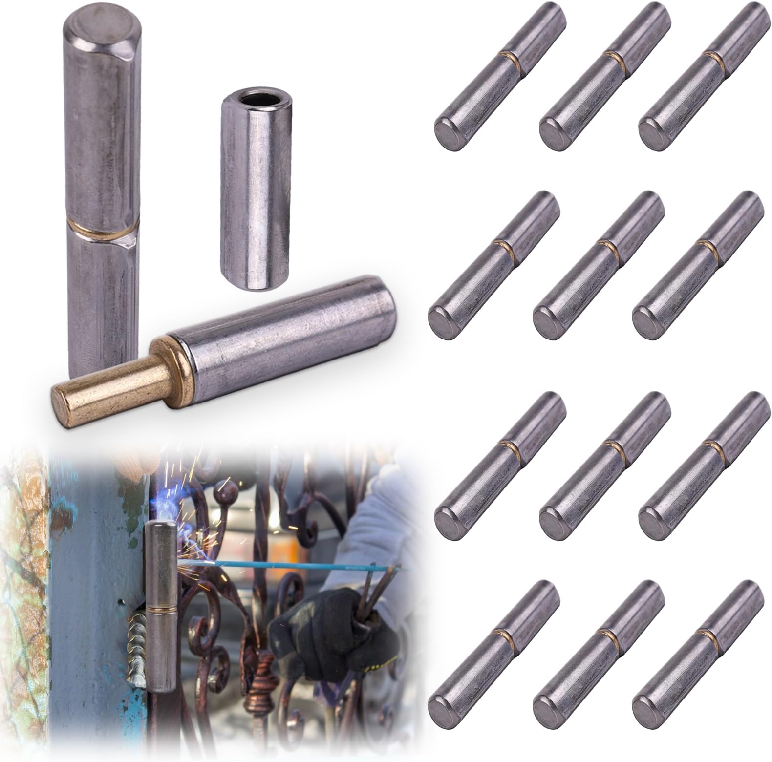 Yotapik 20 PCS Barrel Hinges Weld On, 3-1/8" X 1/2" Weld On Hinge Heavy ...