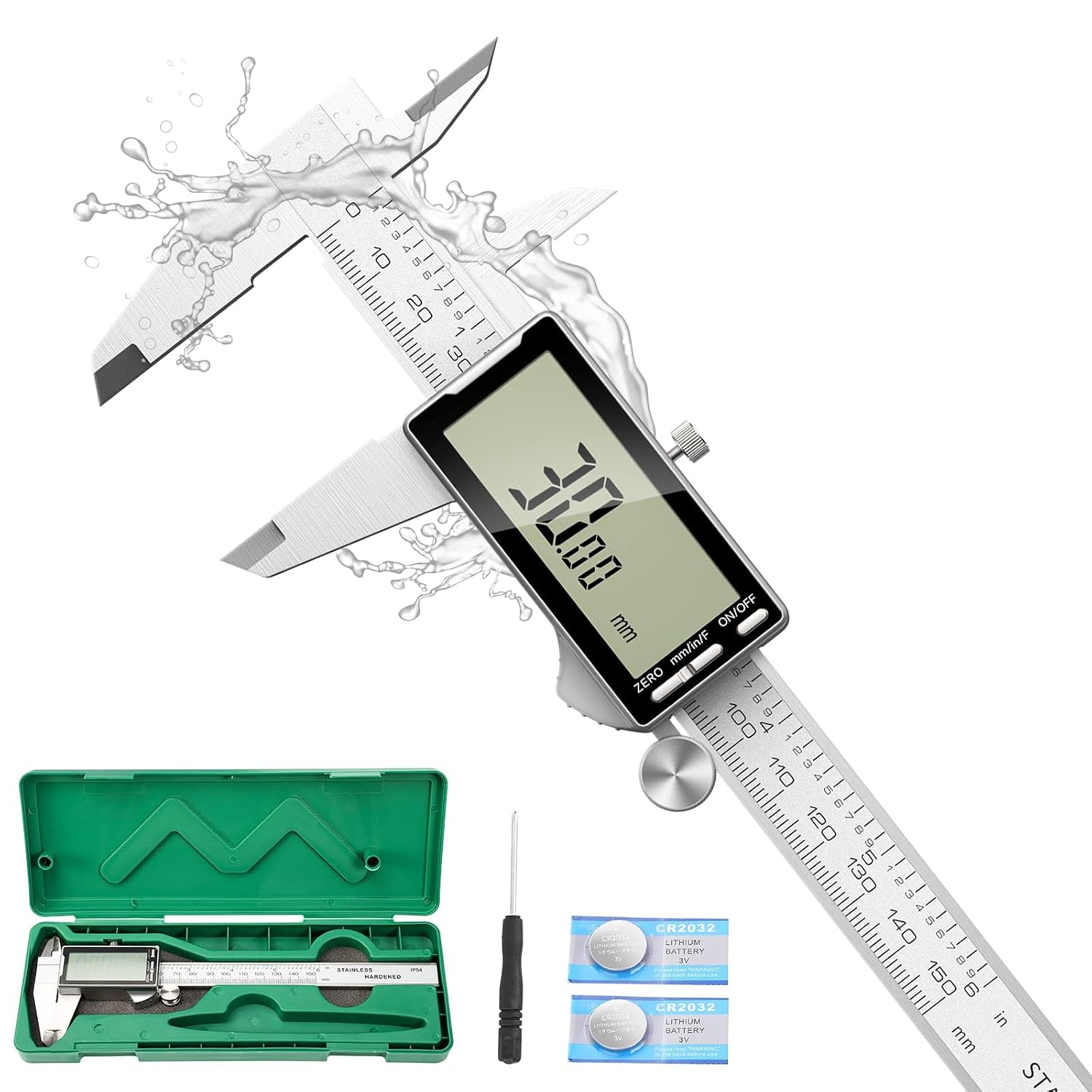 JESWO Vernier Digital, Inoxidable Pie de Rey, Calibrador Vernier ...