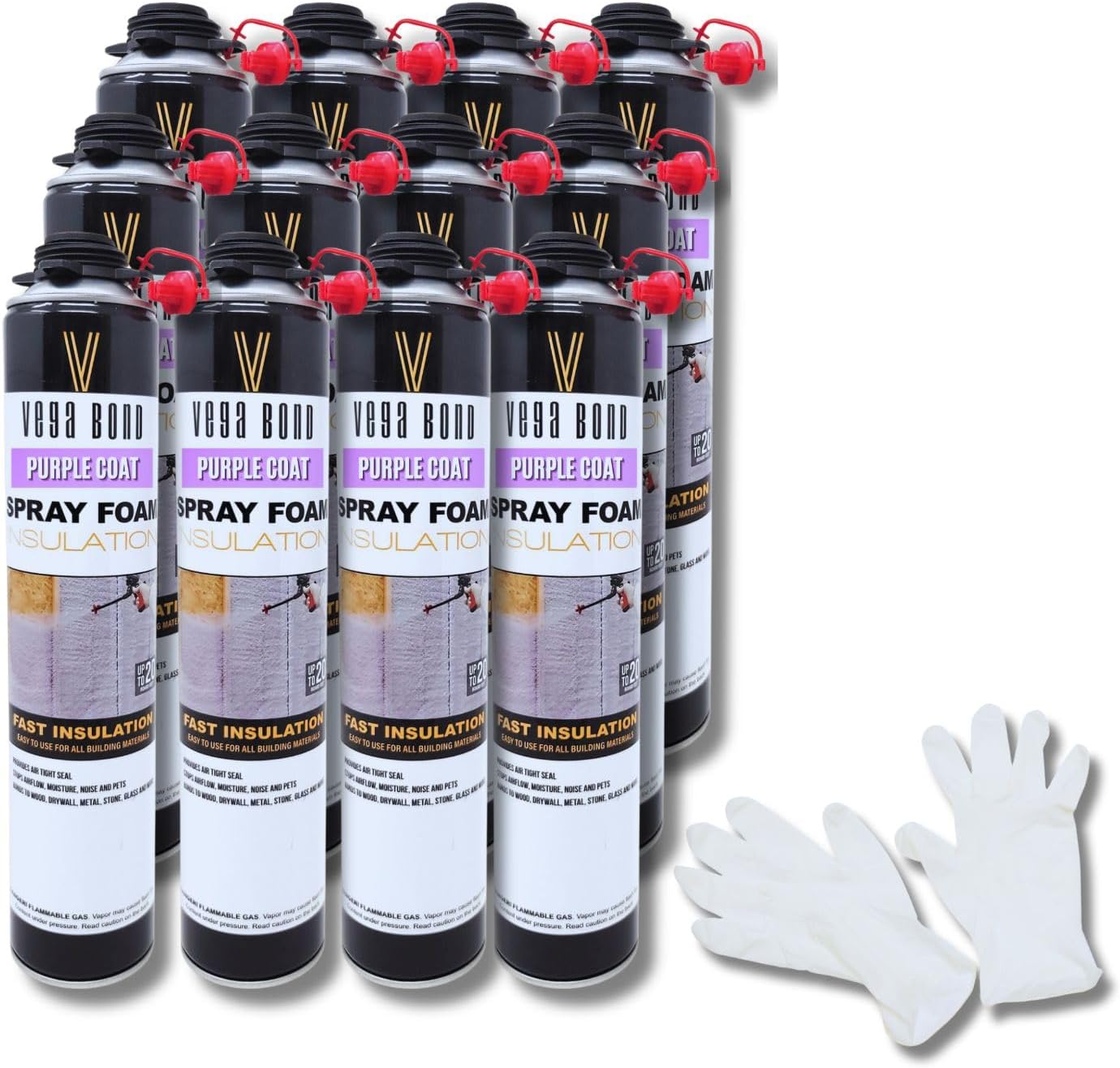 Vega Bond 12 Pack Insulation Spray Foam 29 oz (240 Board Feet) - 12 ...