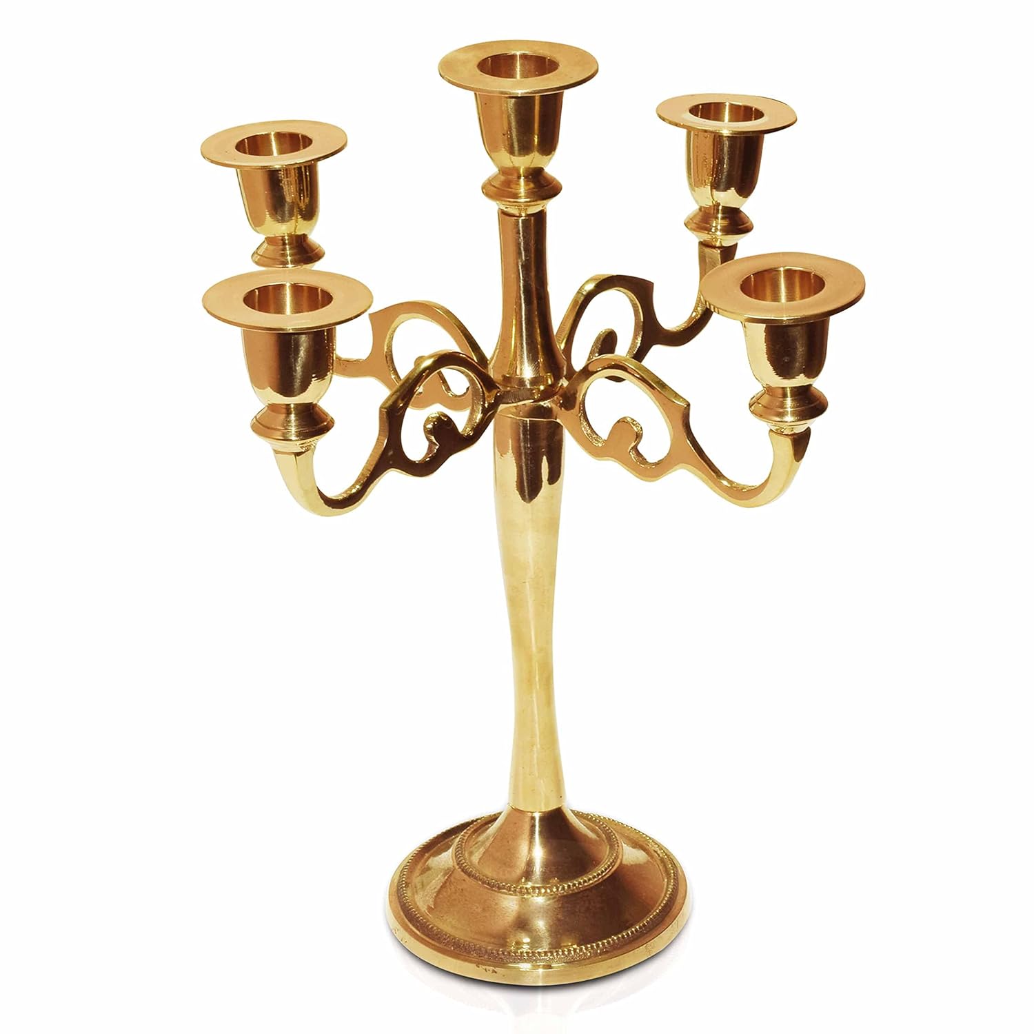 Buy Pure Source India Heavy Weight Brass Tapper Candle Stand | Candle ...