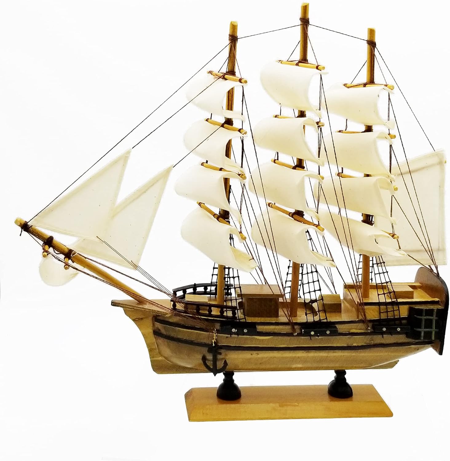 Amazon.com: Rockin Gear Handcrafted Wooden Pirate Ship Model – 14 ...