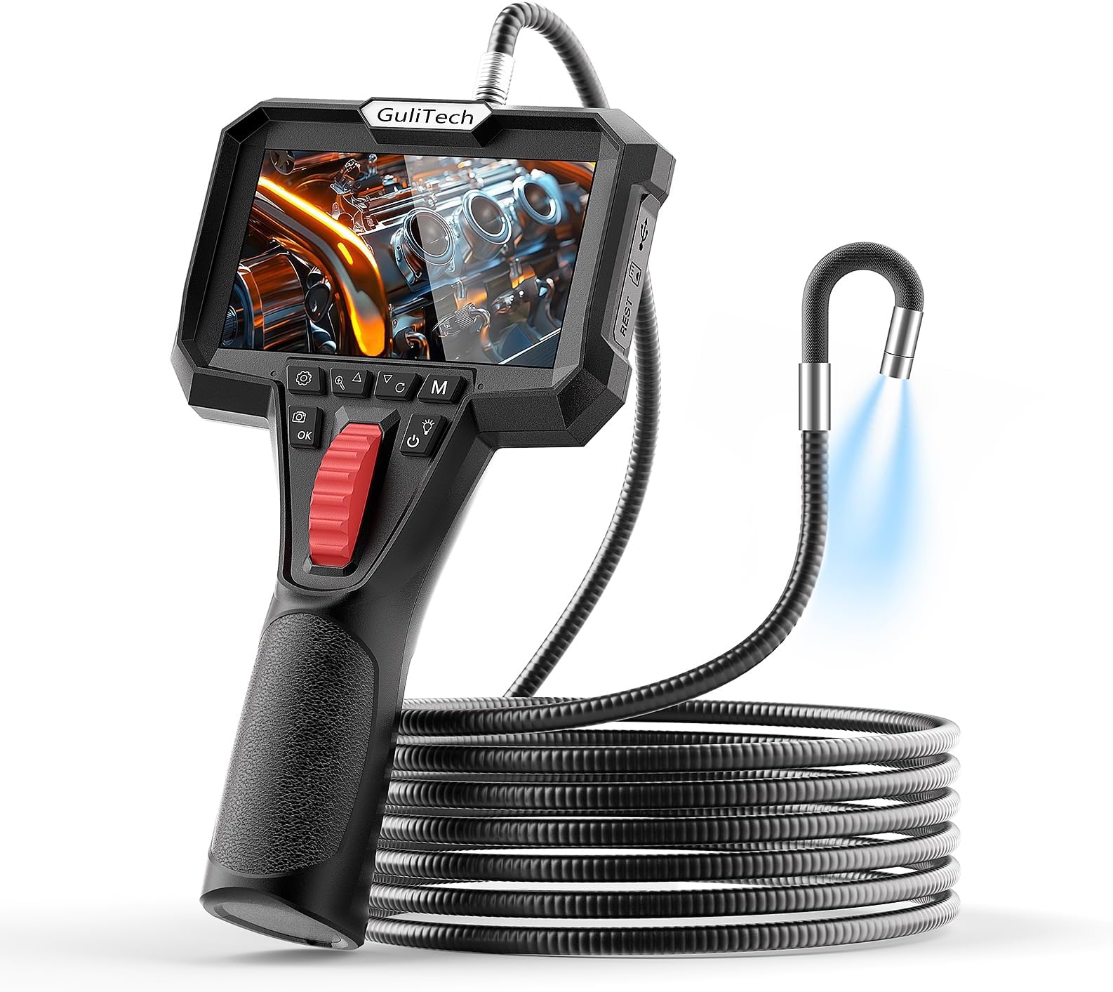 Amazon.com: Gulitech Endoscope Camera with Light, Borescope 1080 HD ...