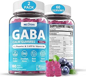 Amazon.com: GABA Gummies 500 mg - Sugar-Free Calm Gummies with L Theanine, 5-HTP, Vitamins D3 ...