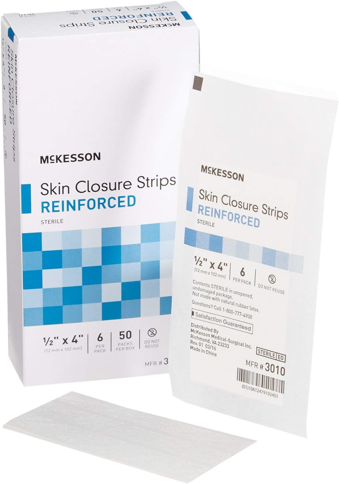 Amazon.com: McKesson Skin Closure Adhesive Strips, Reinforced Steri ...