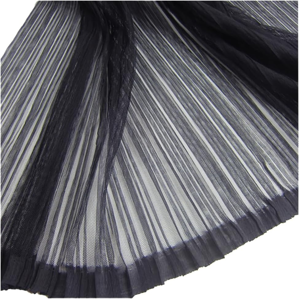 Amazon.com: Ruffle Pleated Mesh Fabric Crinkle Accordion Pleated Tulle ...