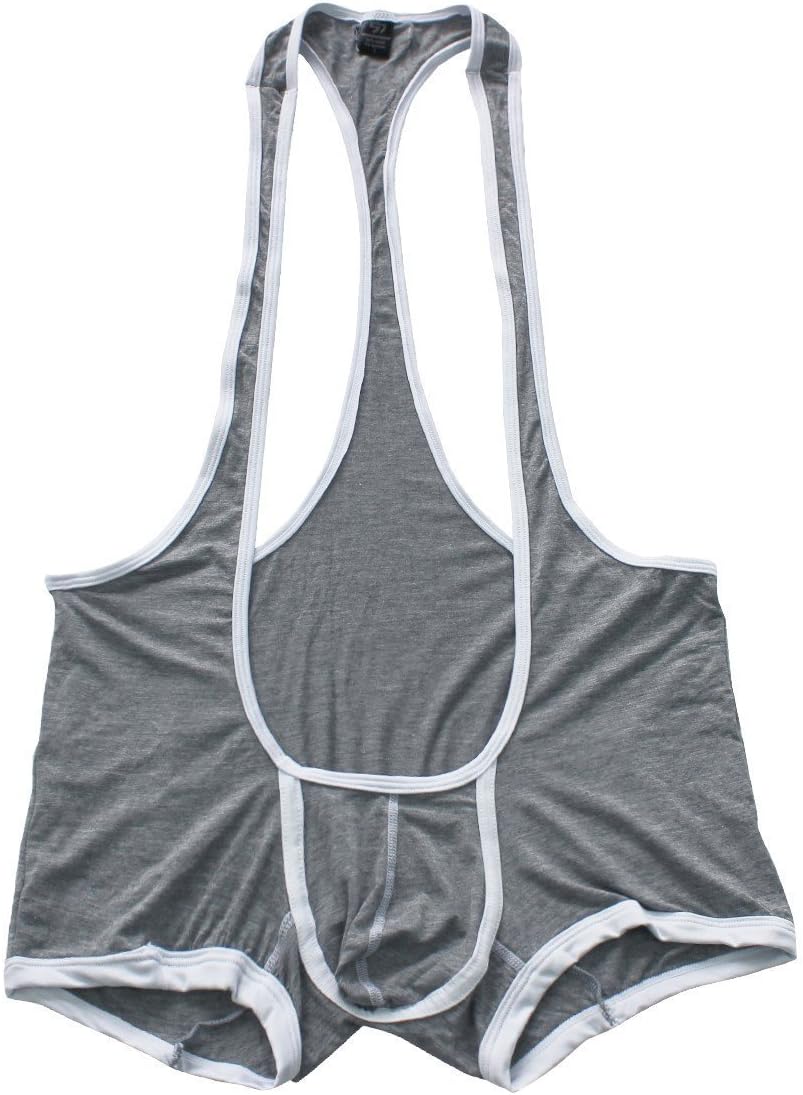 Igeon Men's Sexy Lingerie Bodysuit Boxer Briefs Suspenders Singlet Top ...