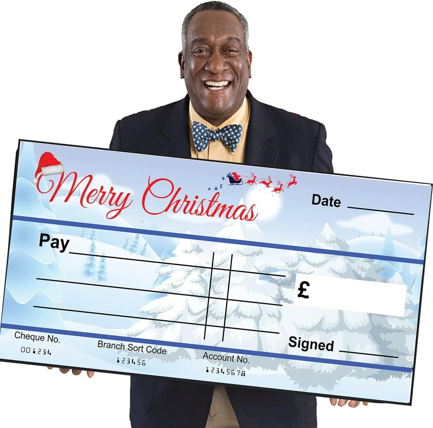 Christmas Xmas Blank Cheque Presentation V12 Paper 600mm x 300mm for ...