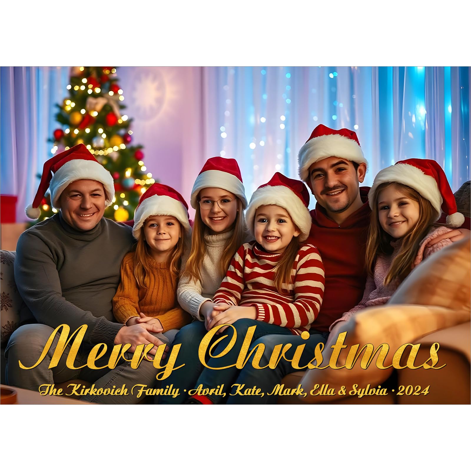 Amazon.com : WOKAI Personalized Christmas Greeting Cards Custom Merry ...