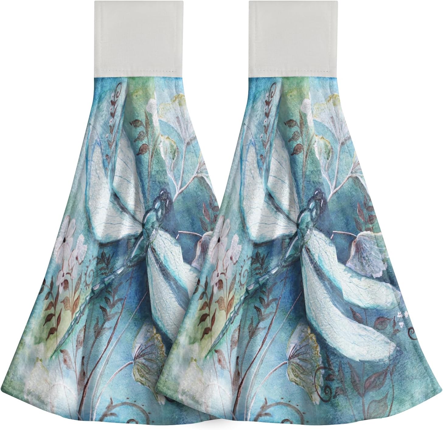 Amazon.com: Giwawa Blue Dragonfly Hand Towel 2 Pack Watercolor Flower ...