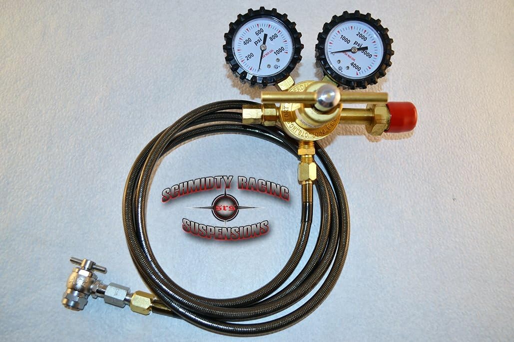 Nitrogen Regulator Shock Fill Kit 800PSI-Stainless Hose 6'-No Loss Tip ...
