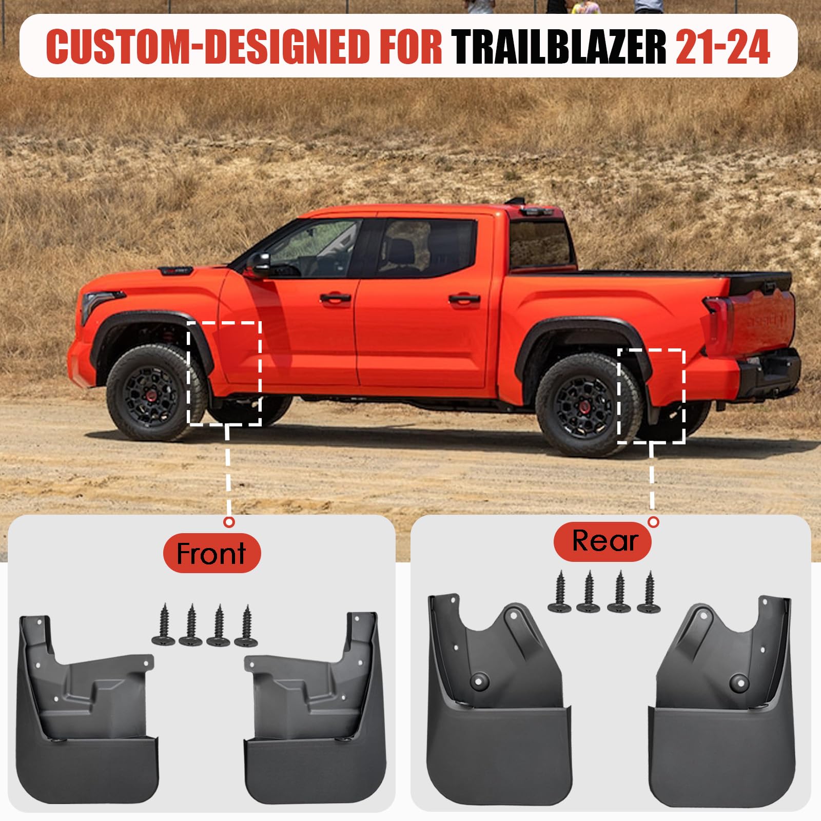 No-drill Installation Mud Flaps For Toyota Tundra 2022-2025 - Heavy ...
