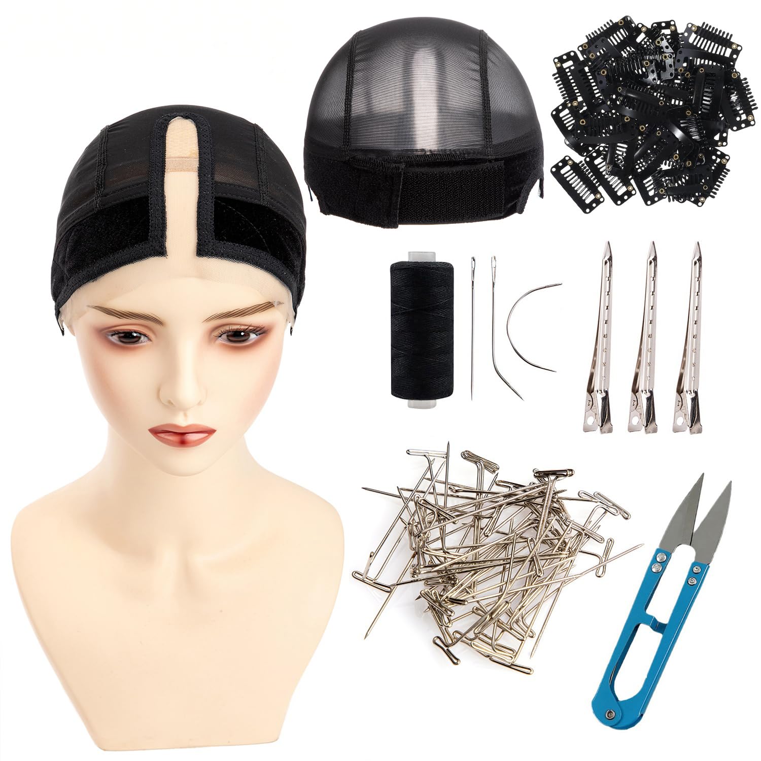 Amazon.com: Wig Caps with Grip Band for Keeping Wigs in Place T-shape ...