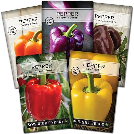 Amazon.com : 40 Sweet Pepper Seeds for Planting, Green and Red Bell ...