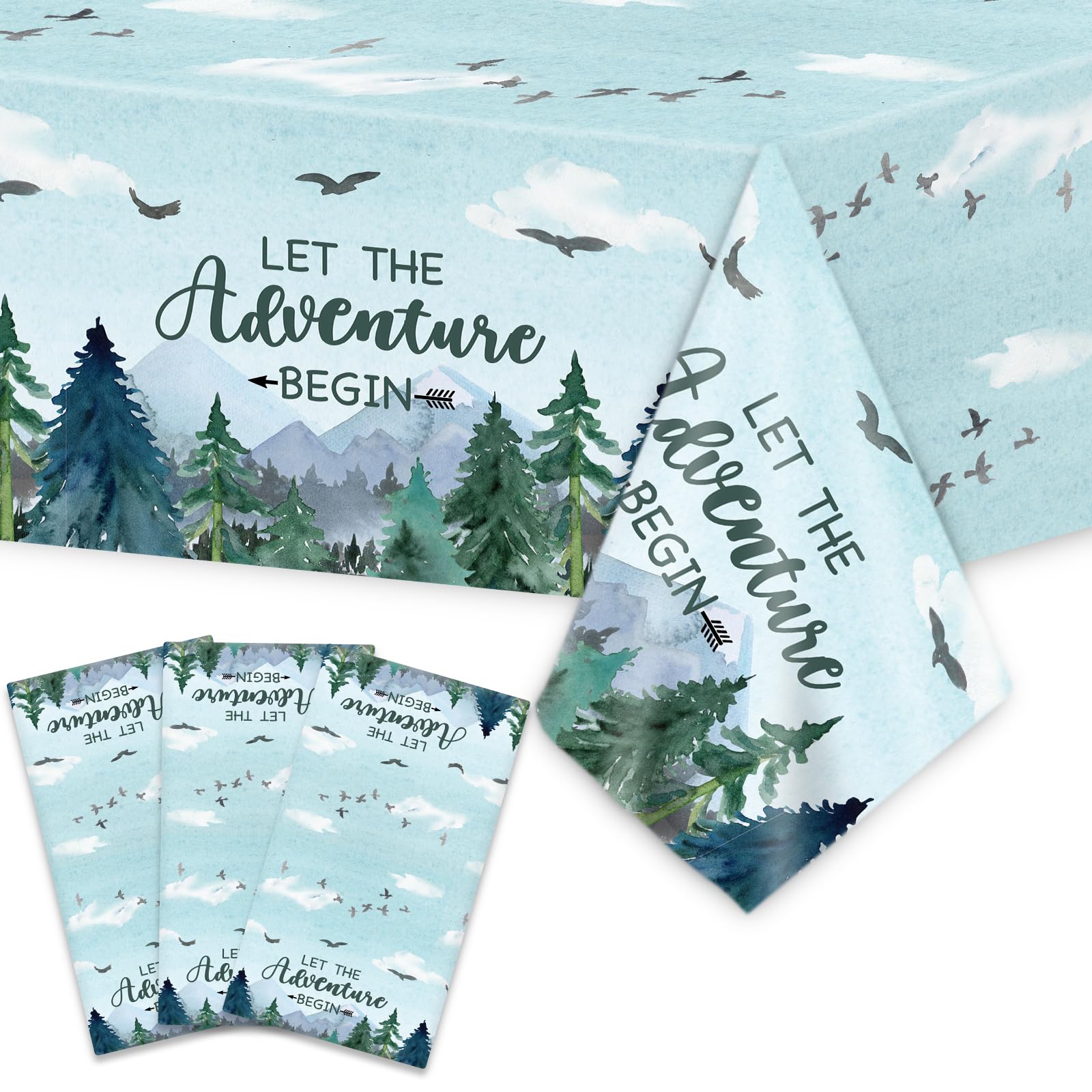 Amazon.com: 3 Pieces Adventure Awaits Tablecloths Let The Adventure ...