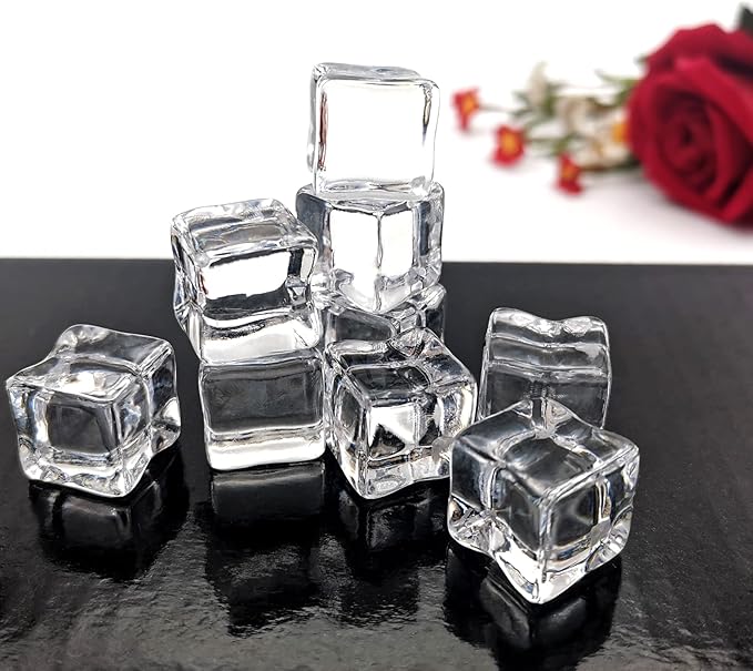 Amazon.com: Zalaxt Fake Ice Cubes, 100pcs 15 mm Fake Ice, Artificial ...