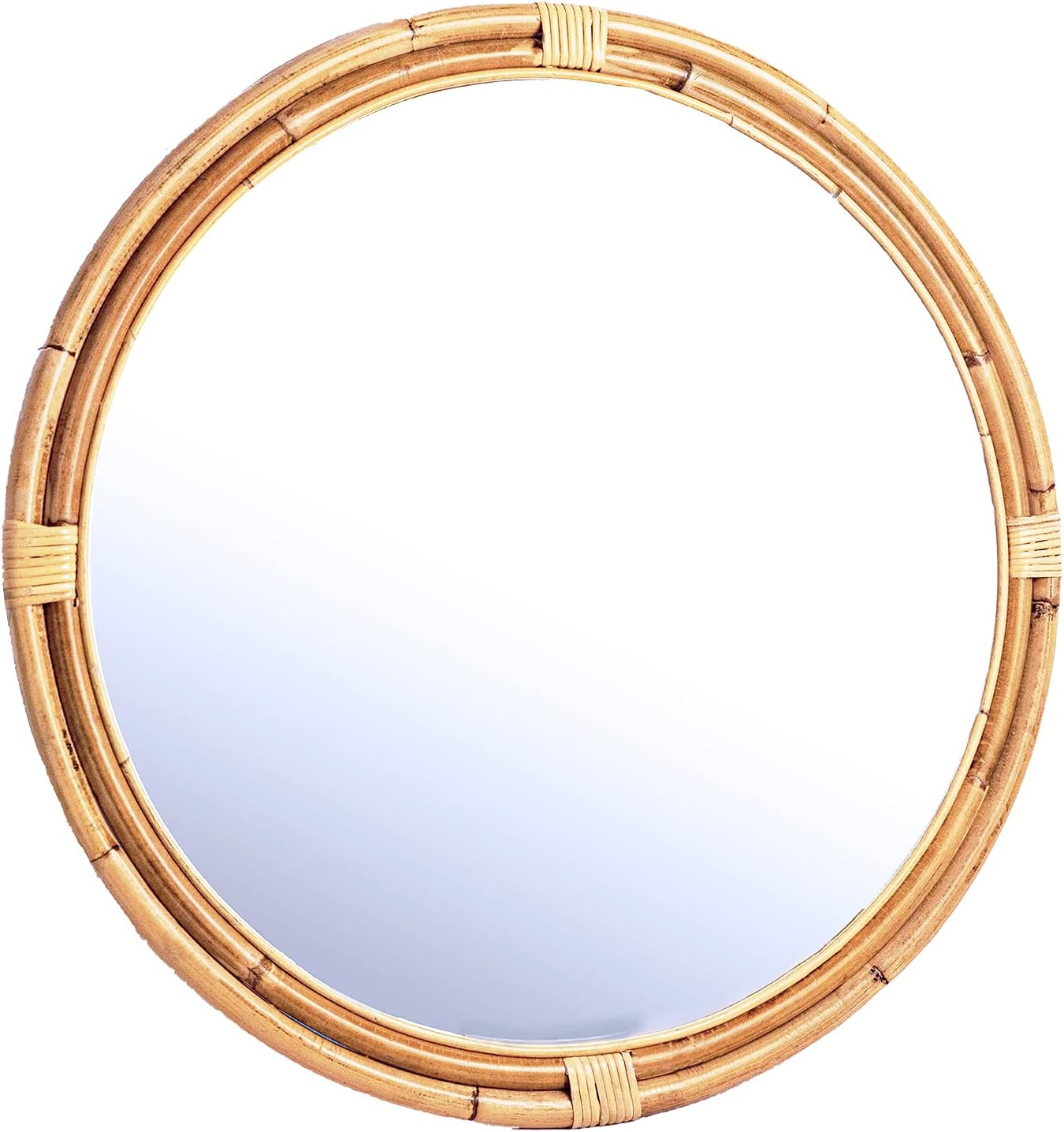Amazon.com: SORBARIA Natural Rattan Frame Round Mirror (Large-30 Dia ...