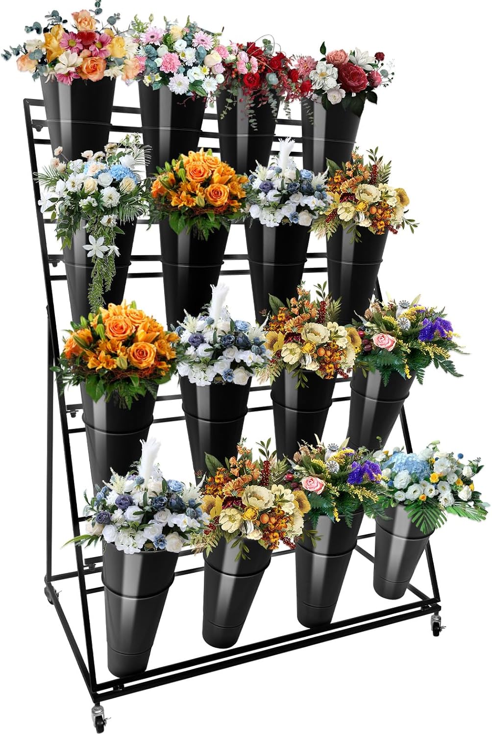 Amazon.com: Flower Display Stand with Buckets, 4 Layer Plant Stand with ...