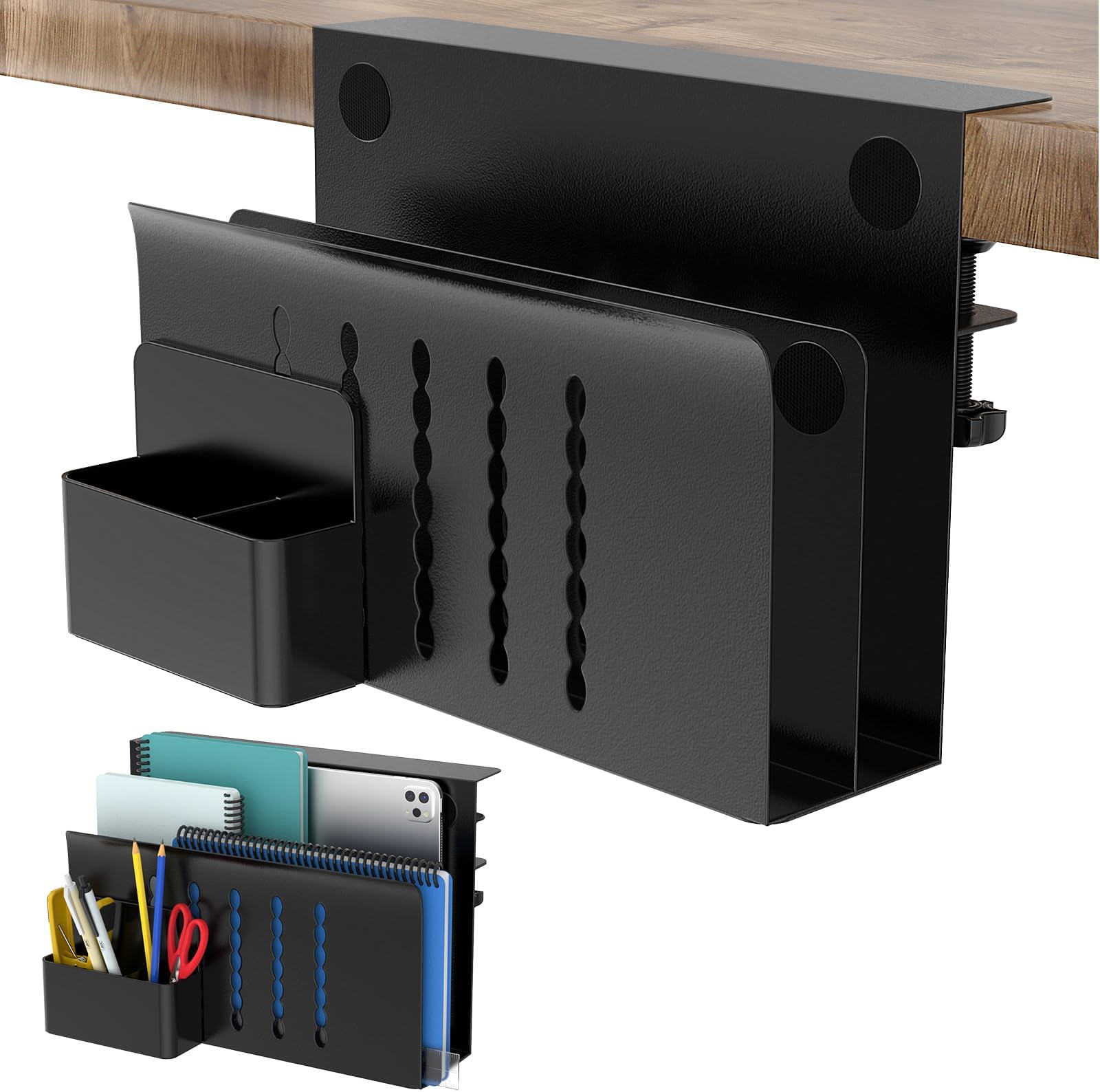 Amazon.com: osseph 2 Tier Desk side storage,Under Desk Storage Clamp On ...