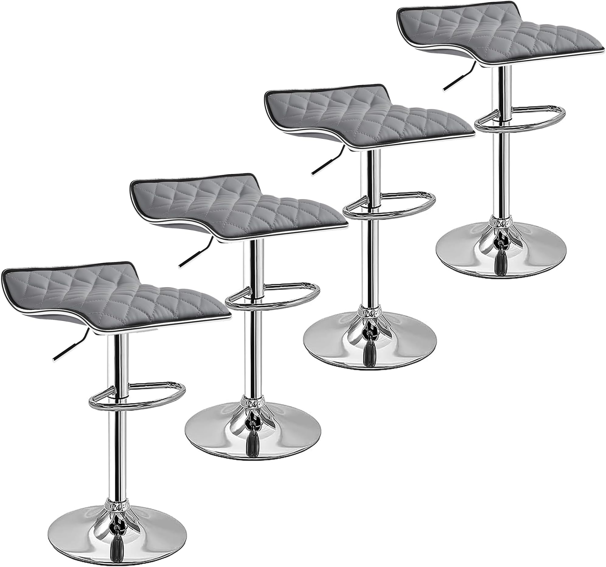 Amazon.com: VECELO Adjustable Bar Stools Set of 2, Bar Height Stools ...