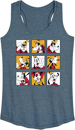 Amazon.com: Disney Mickey & Friends - Goofy Grid - Women's Racerback ...
