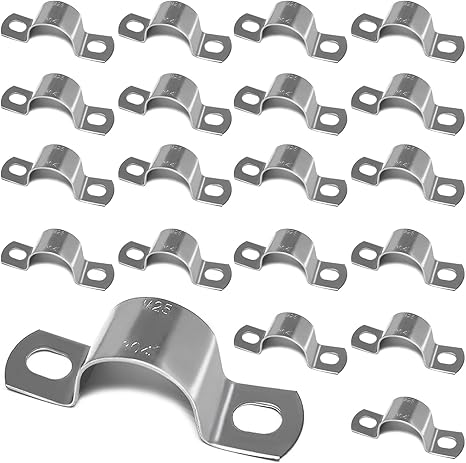 20 Pcs U Shaped Brackets, Pipe Strap Clamp Ø 1 Inch, Heavy Duty Metal U ...