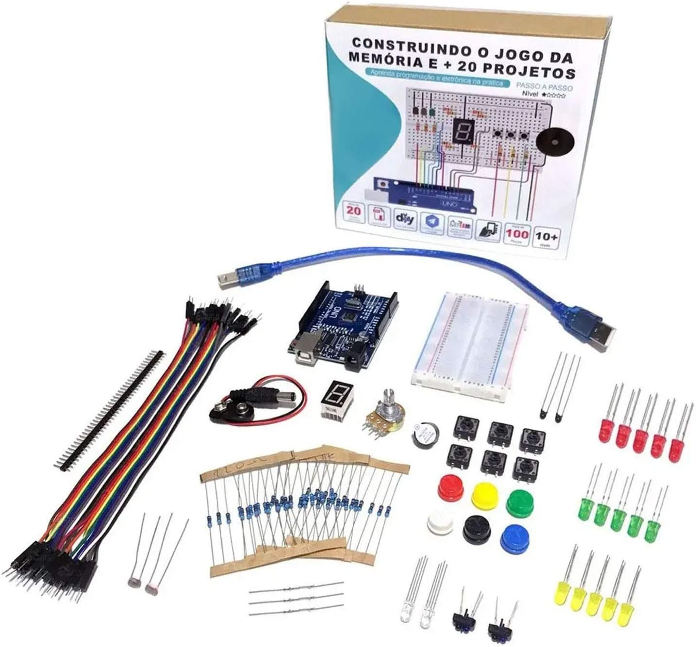 Kit Iniciante Para Arduino Com Tutorial - Construindo O Jogo Da Memória 