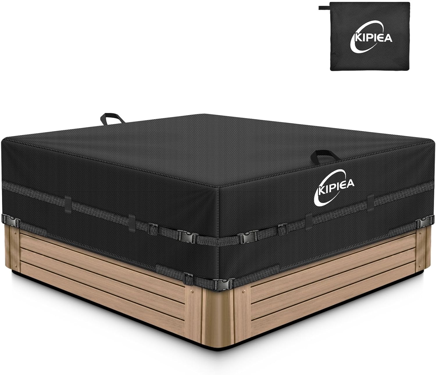 Kipiea Waterproof Square Hot Tub Cover Protector, Heavy Duty Polyester ...