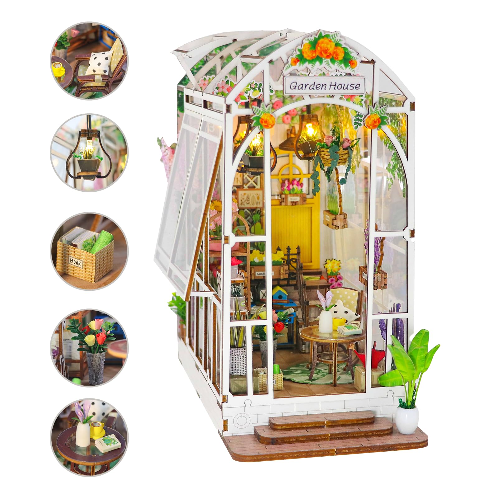 Amazon.com: DIY Miniature House Kit, Book Nook Kit, Dollhouse Bookshelf ...