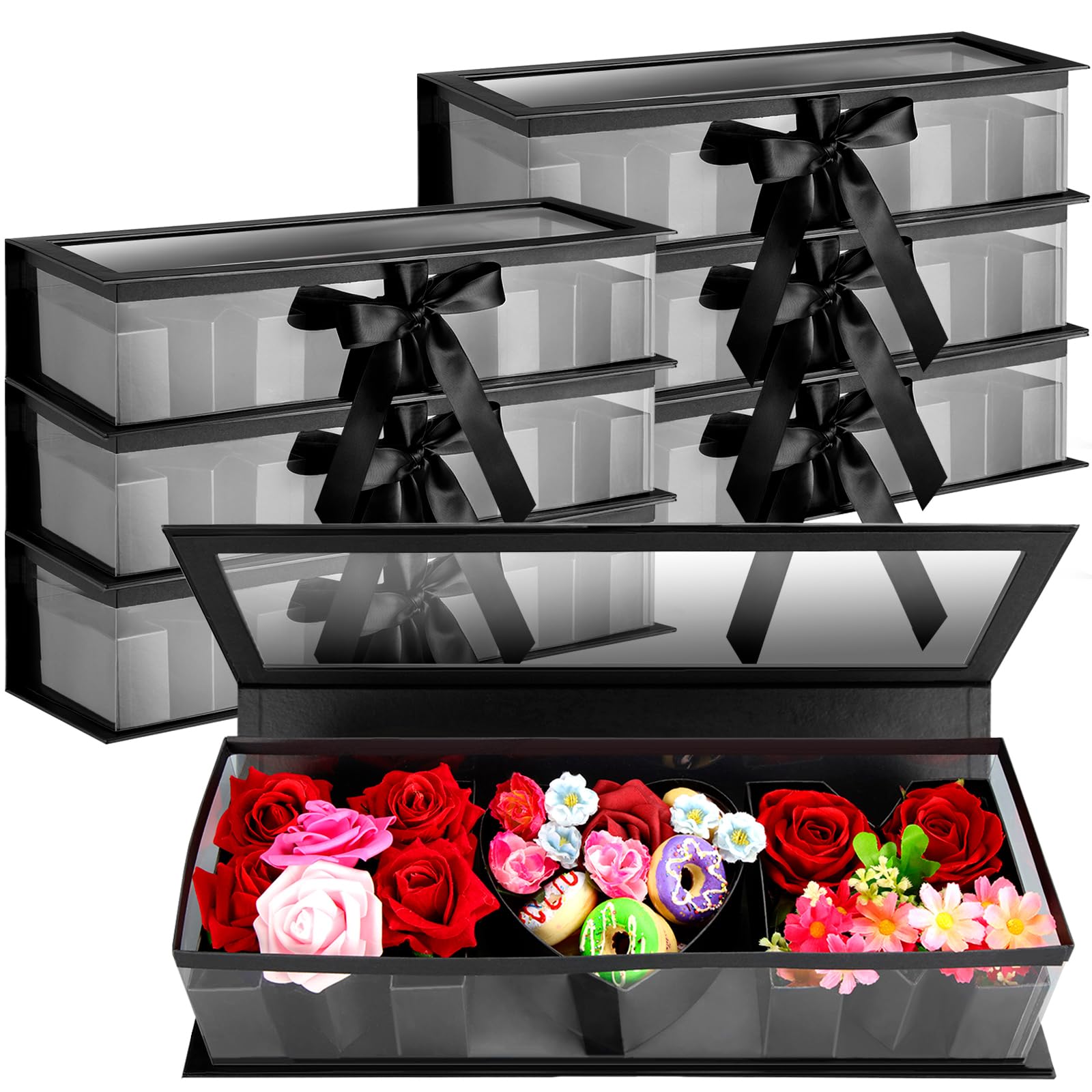 Weekgrat 6 Pcs MOM Flower Gift Letter Shaped Fillable Box with Plastic ...