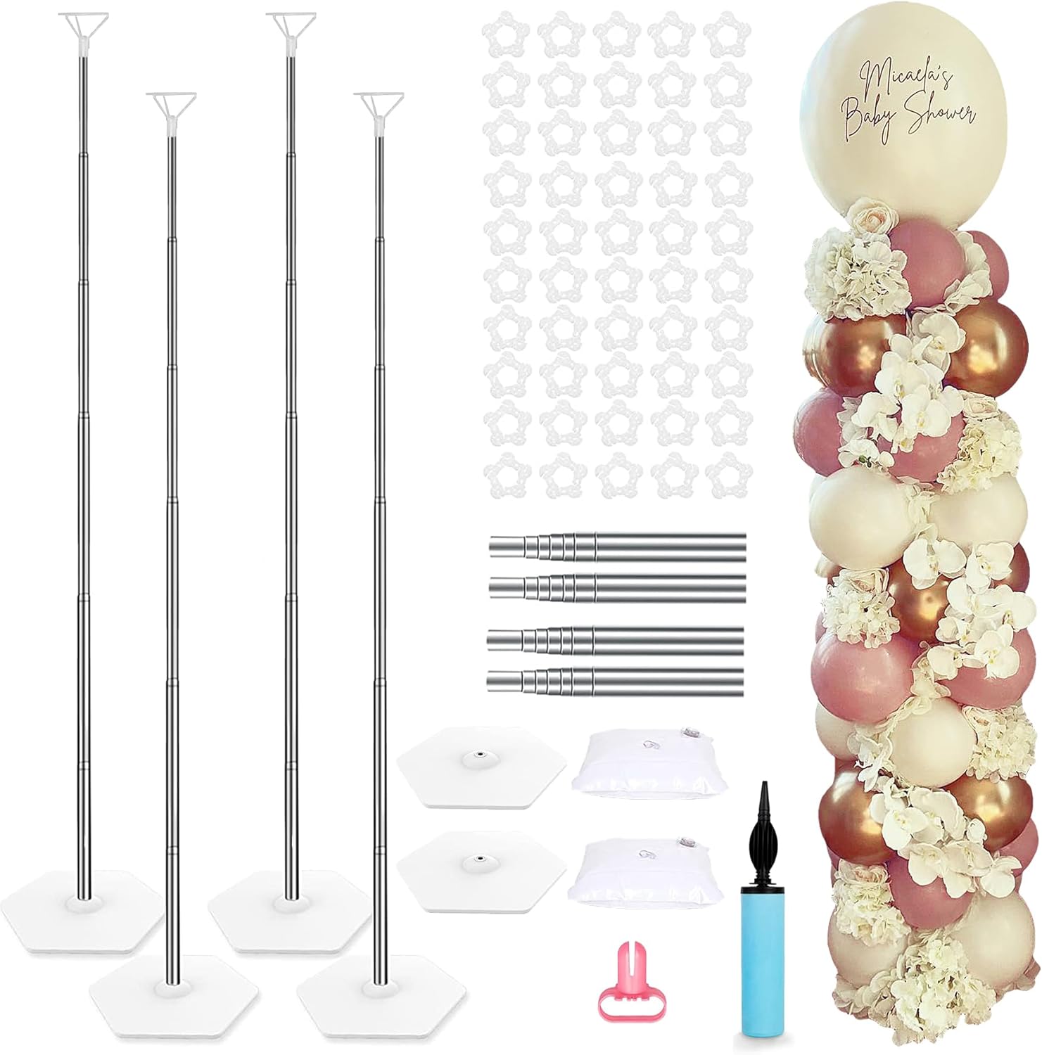 Amazon.com: Balloon Column Stand Kit Set of 4, 9 Feet Adjustable ...