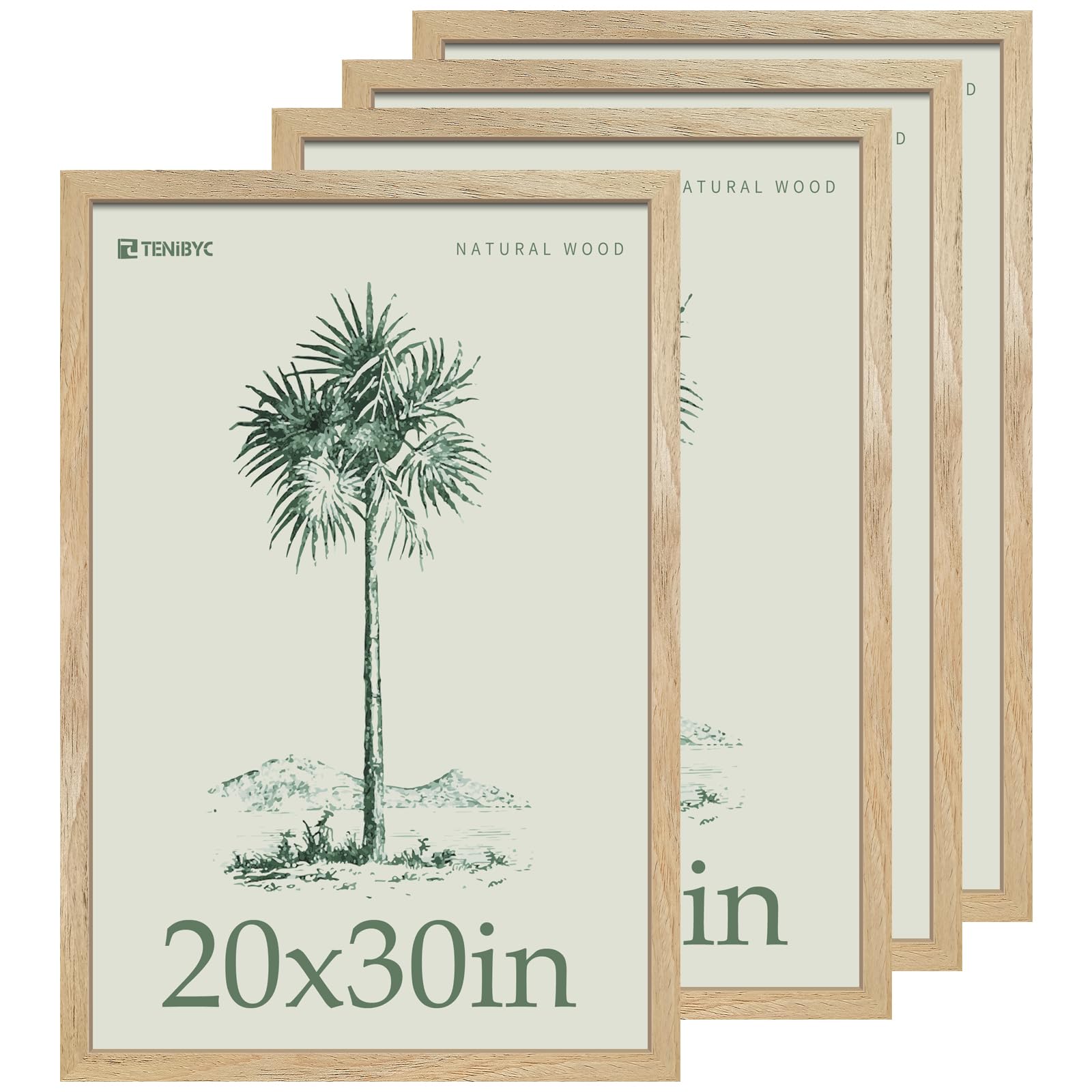 Amazon.com - TENIBYC 20x30 Poster Frame Set - 4 Pack, Textured Natural ...