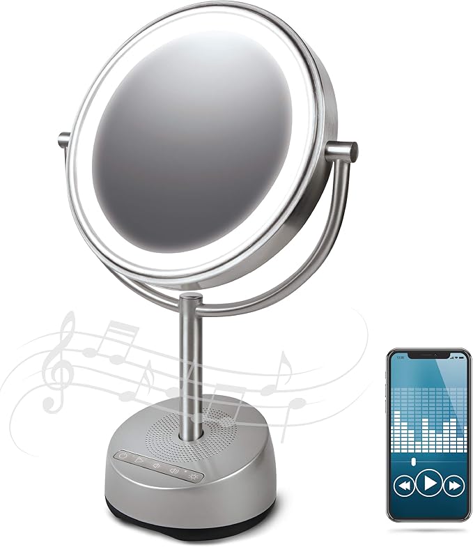 Amazon.com - Sharper Image Bluetooth Vanity Makeup Mirror with Wireless ...