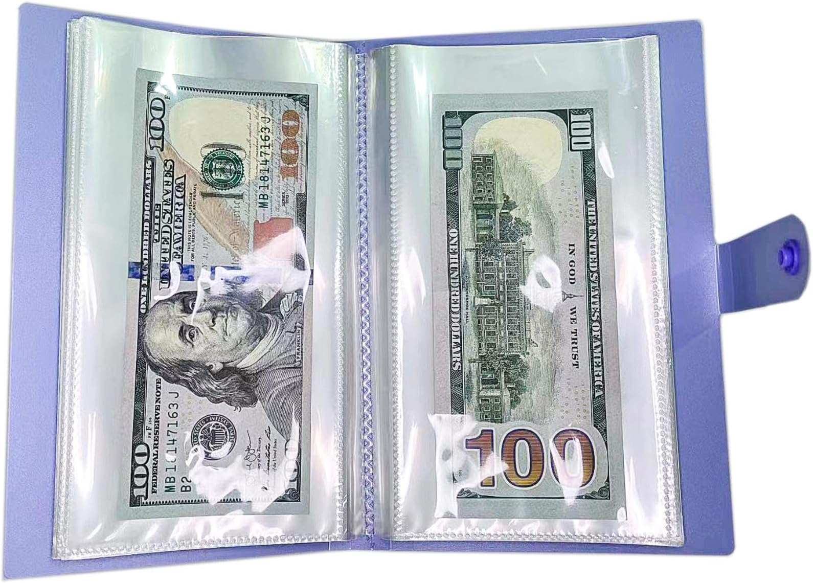 Amazon.com : Money Saving Binder Book, 50Pages Clear Currency Sleeves ...