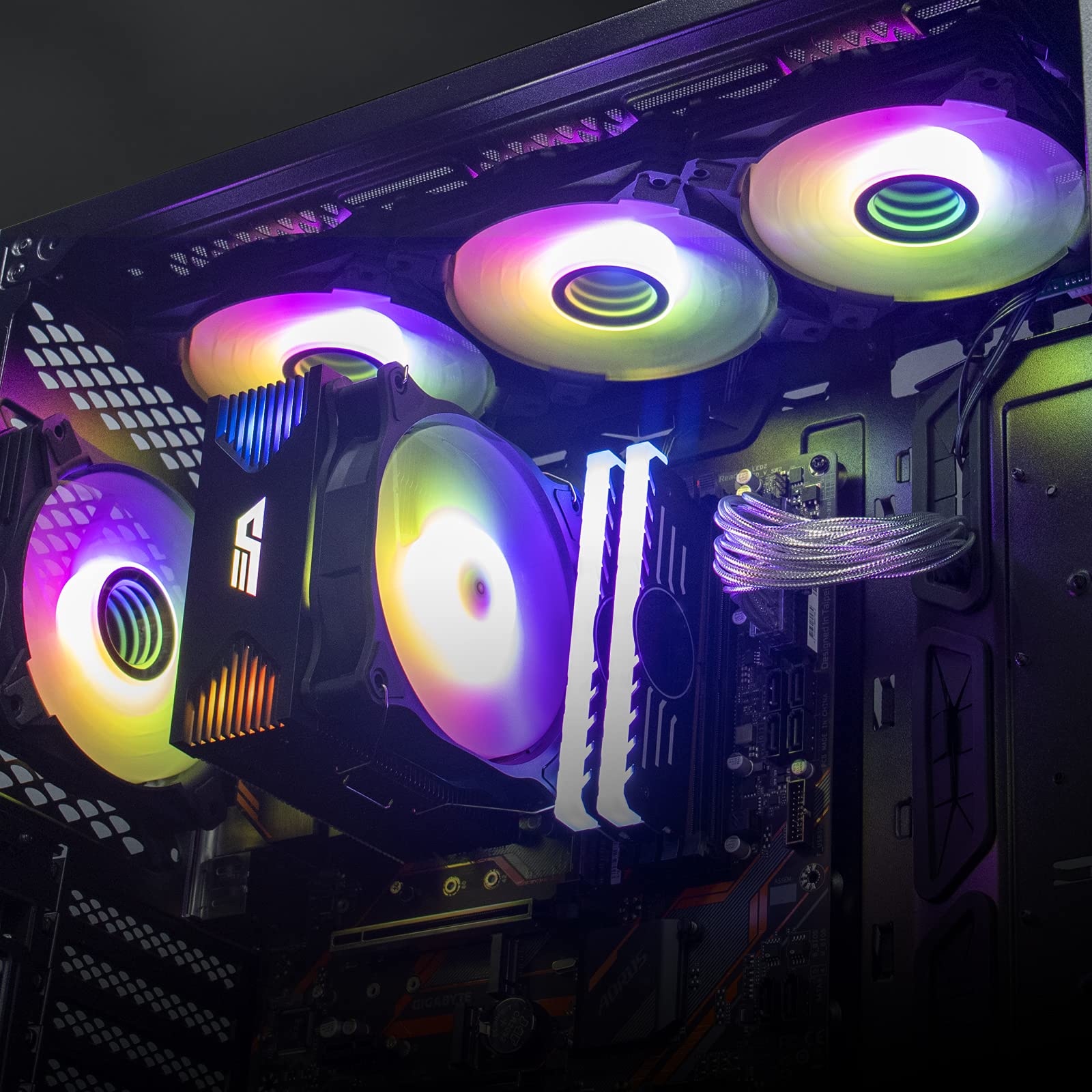 Buy darkflash INF8 120mm ARGB PWM Case Fans with Controller for Pc Case ...