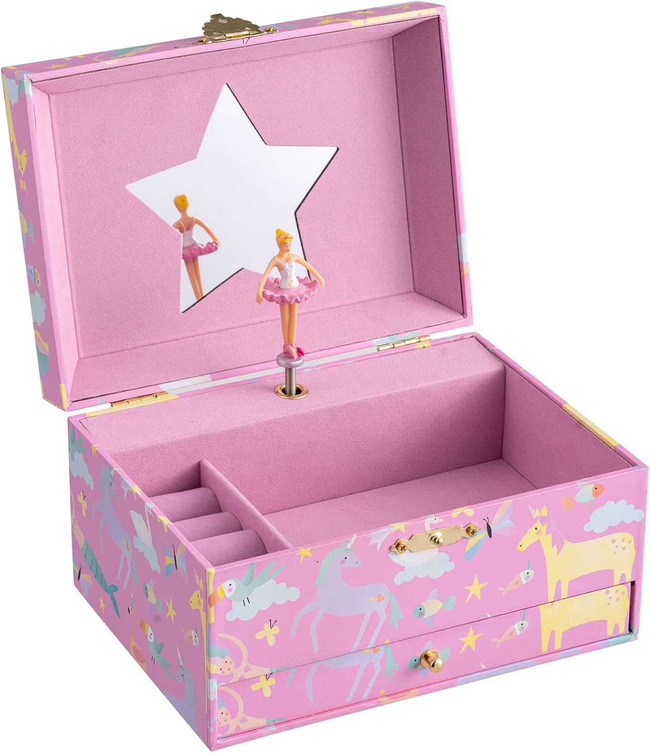 lekymo Girls Jewelry Box Kids Jewelry Box Musical Ballerina Box for ...