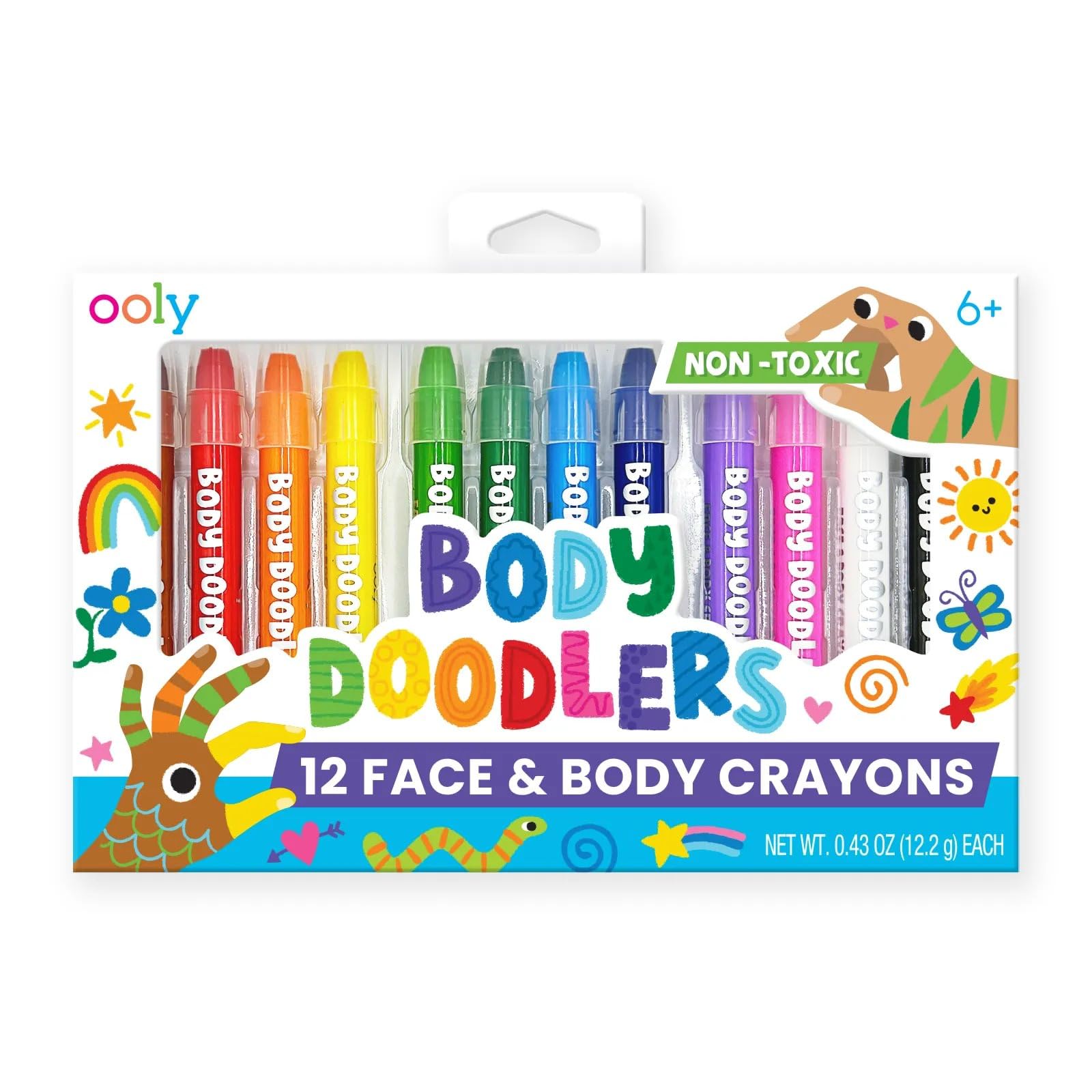 Snapklik.com : Body & Face Paint Crayons, 12 Colors, Skin Safe Paint ...
