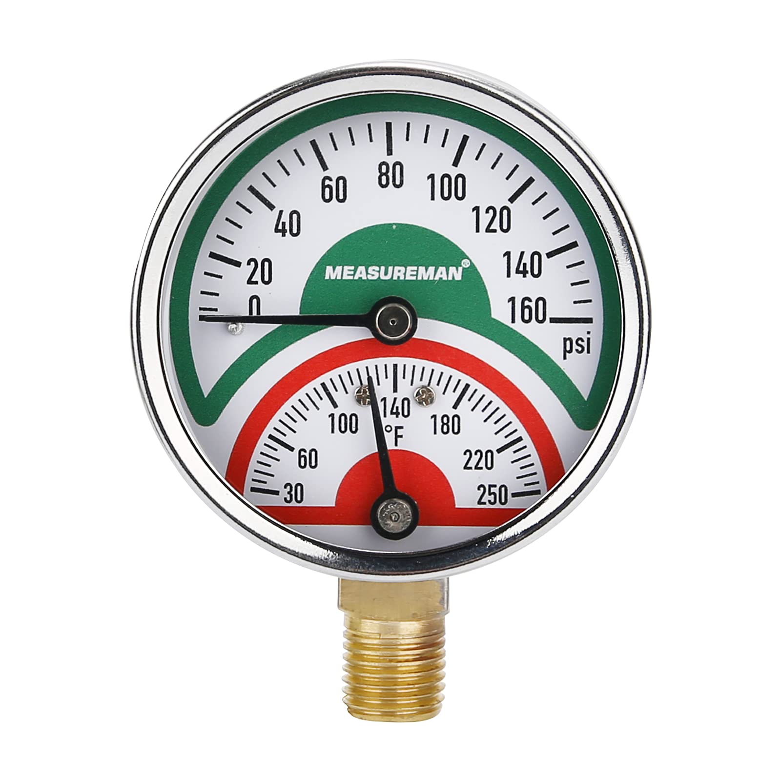 Snapklik.com : Tridicator, Thermo-Manometer, 2-1/2", 0-160psi/30-250 ...