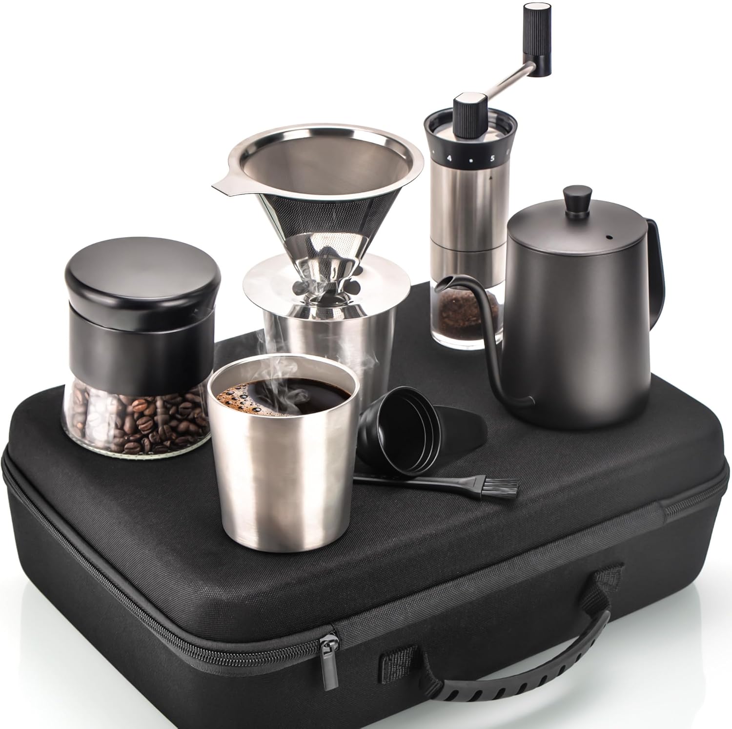 Amazon.com: Noideeer Outdoor Camping Pour Over Coffee Maker Set, 9-in-1 ...