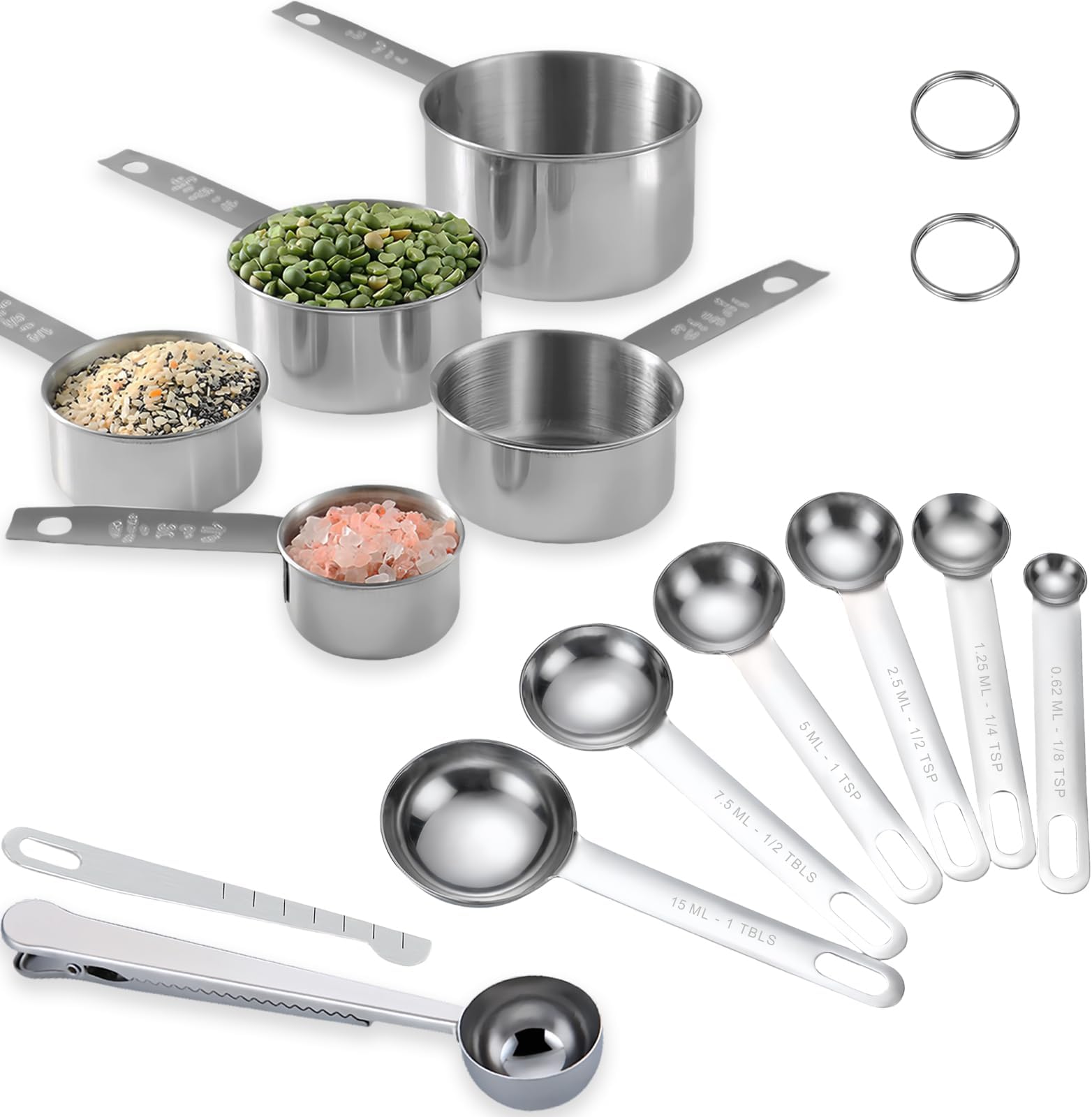 Amazon.com: Guiqulai Measuring Cups and Spoons Set of 16,5 Nesting ...