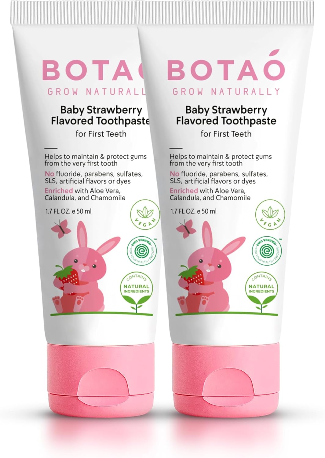Amazon.com : BOTAO Fluoride Free Toddler Toothpaste | Strawberry ...
