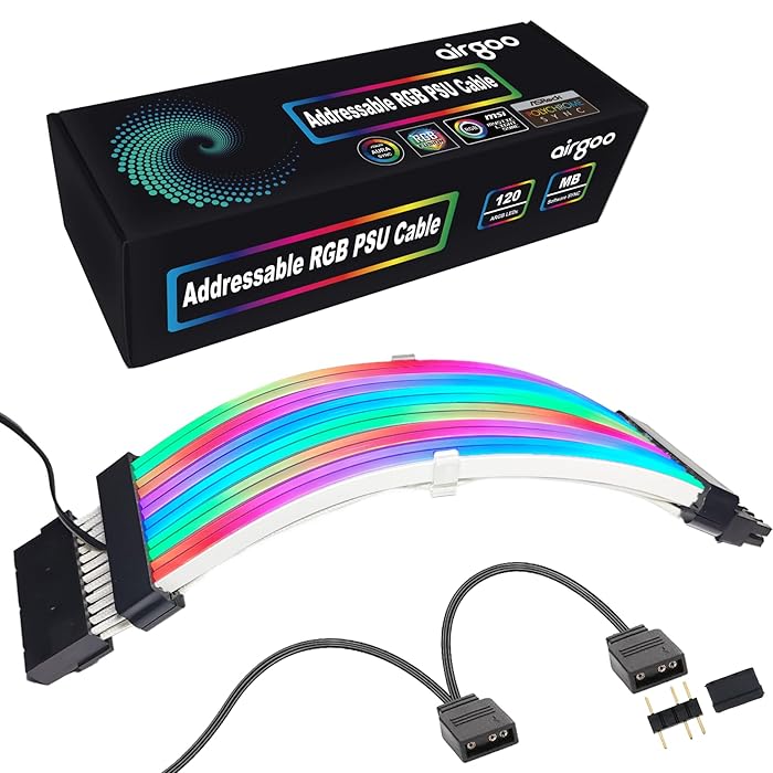 Buy Airgoo Addressable RGB PSU Cable Extension Kit, 24 Pin ATX RGB ...