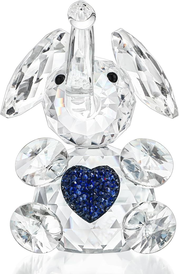 Amazon.com: H&D HYALINE & DORA Handmade Crystal Elephant Figurine Glass ...