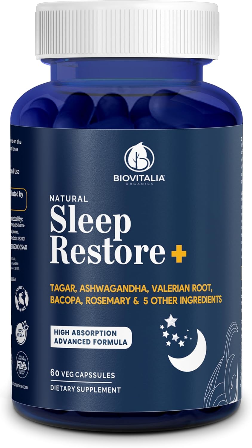 Biovitalia Natural Sleep Restore+ Sleeping Tablets, Deep Sleep ...